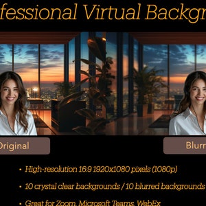 20 Virtual Backgrounds | Corner Office | Zoom Background | Microsoft ...