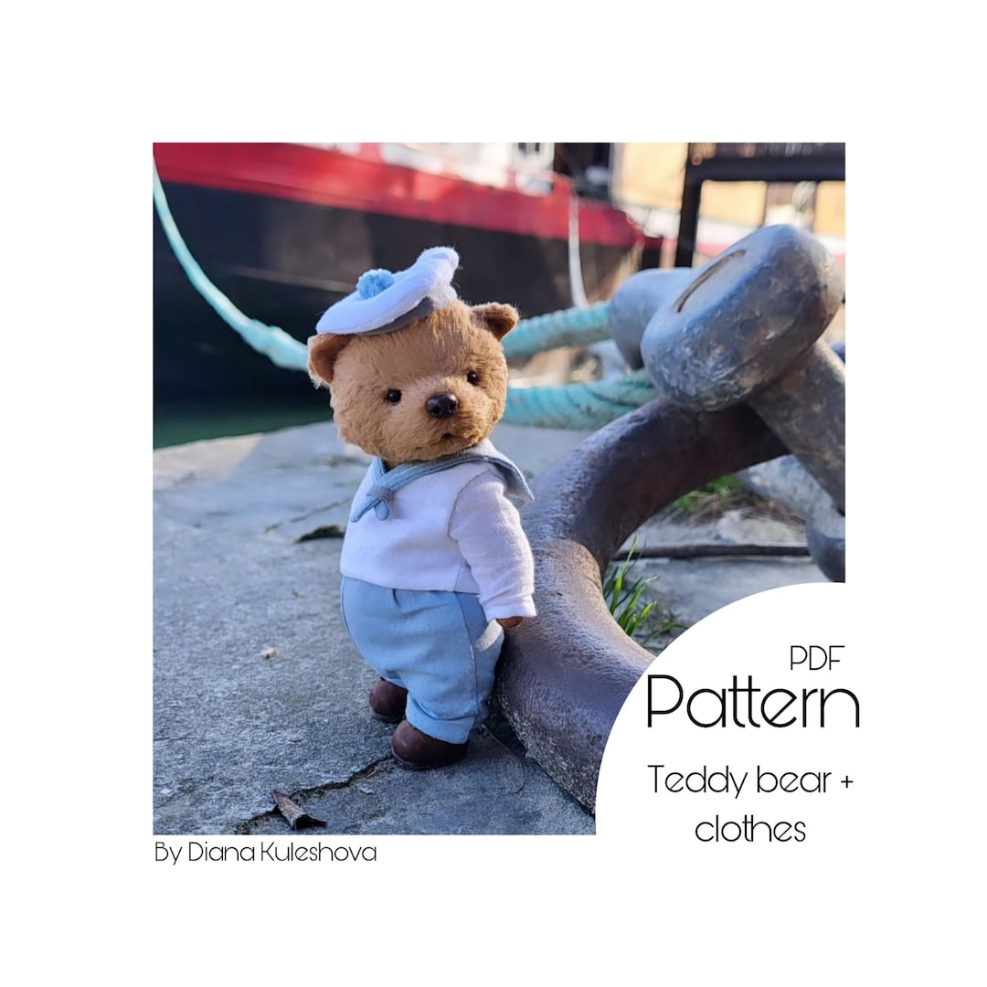 Sailor Teddy Bear Pattern 12 Cm (4.72″) - Etsy