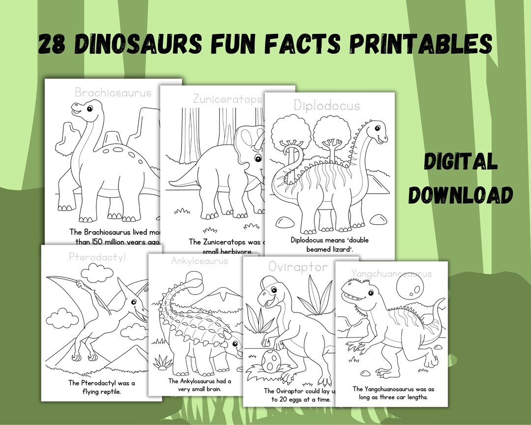 Dinosaurs Fun Facts Printables - Etsy