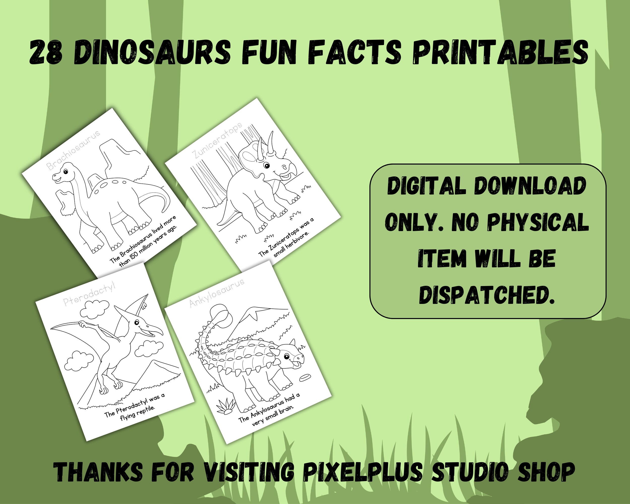 Dinosaurs Fun Facts Printables - Etsy