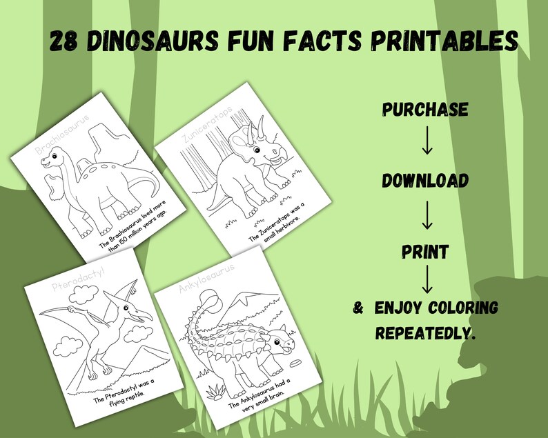 Dinosaurs Fun Facts Printables - Etsy