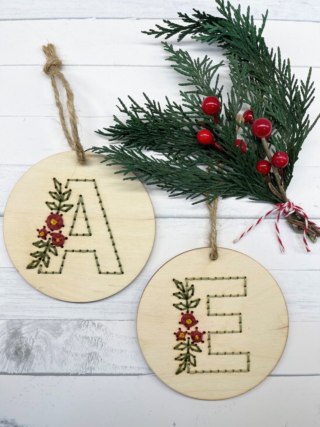 Christmas Embroidery, Personalized Ornament, Embroidery Monogram ...