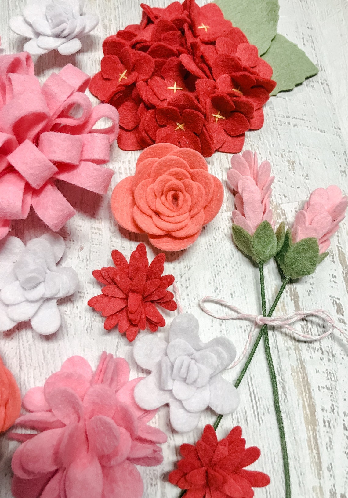 Handmade Felt Flowers Valentine Flower Spring Flower Coral - Etsy