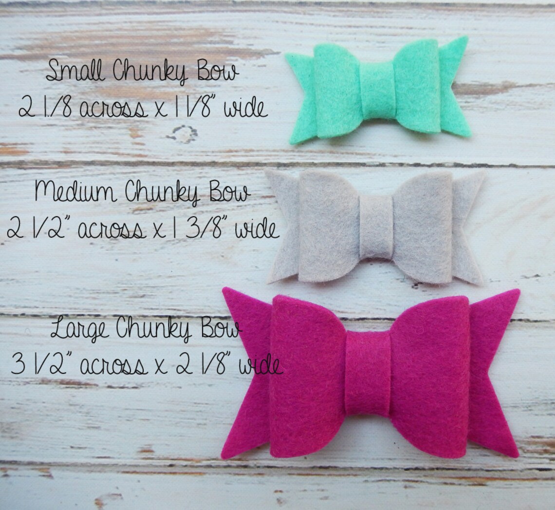 SMALL Chunky Wool Felt Bows Color Love Collection Set of - Etsy