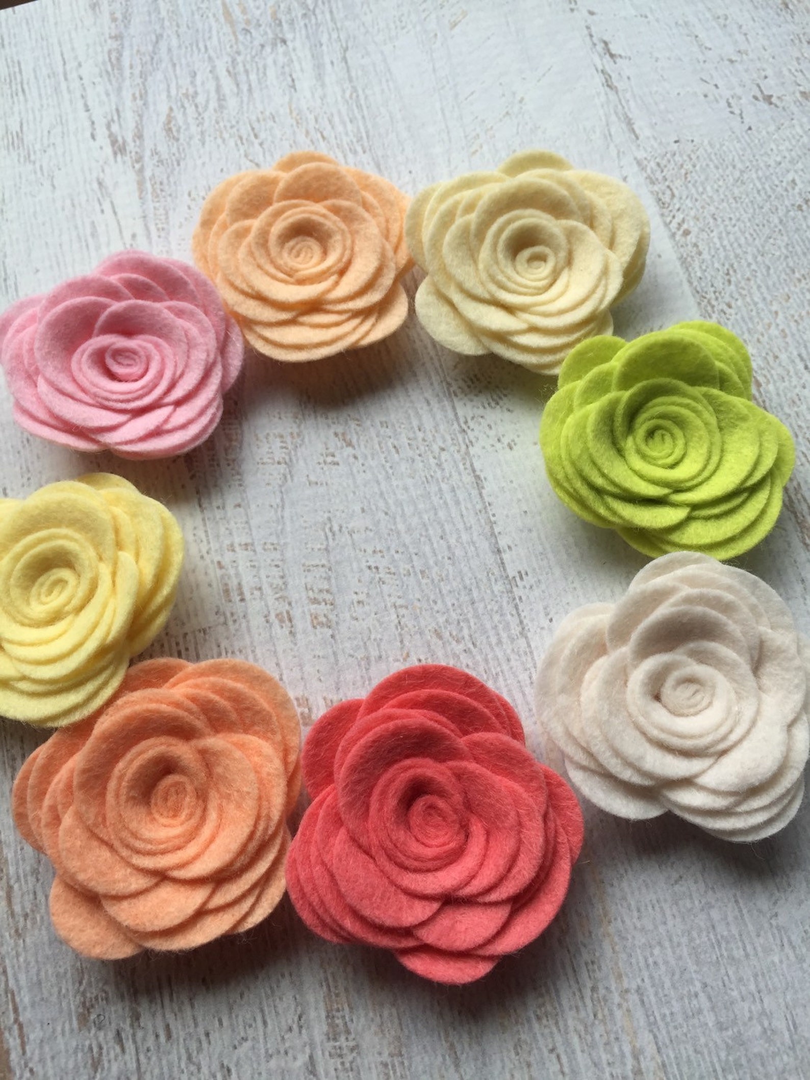 Wool Felt Flowers Large Posies light & Airy - Etsy
