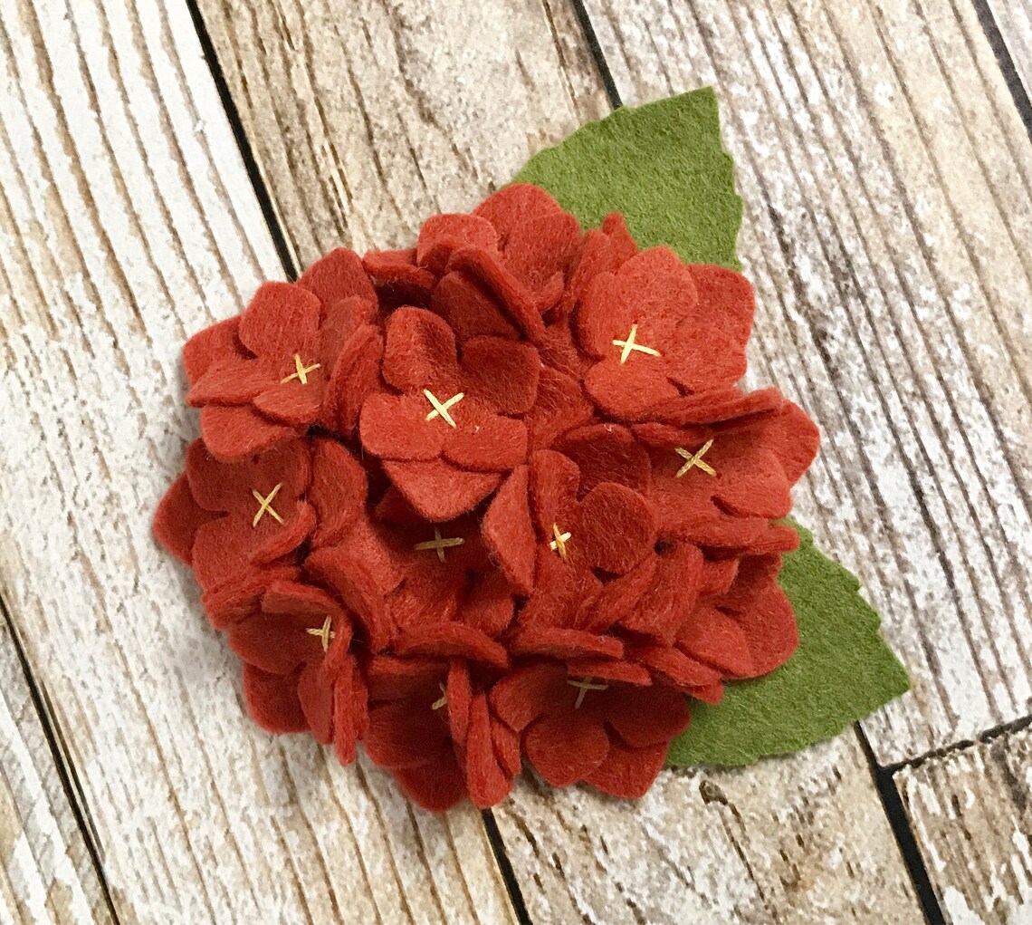 Wool Felt Autumn Hydrangeas Rust Wool Felt Fall Felt | Etsy