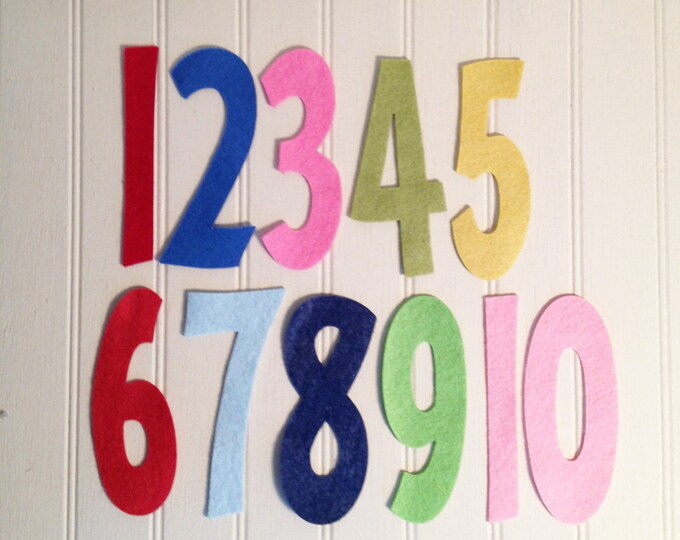 Wool Felt Number Die Cut Set 4 Tall Skinny Great for - Etsy