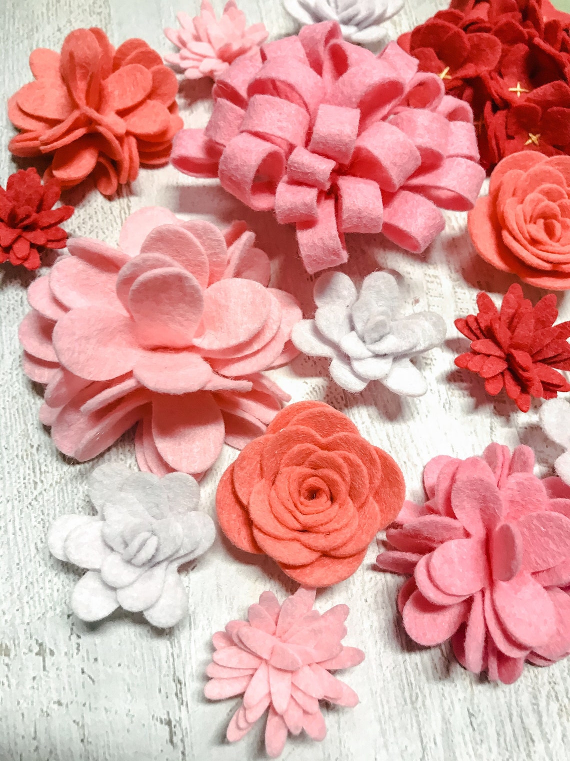 Handmade Felt Flowers Valentine Flower Spring Flower Coral - Etsy