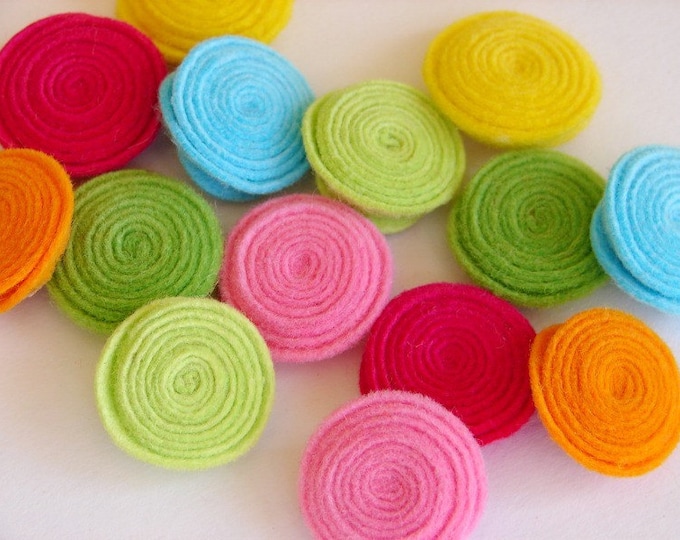 Wool Felt Flowers Tropical Rolled Button Flowers - Etsy