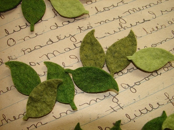 Wool Felt Leaves Great With Flowers Set of Medium - Etsy