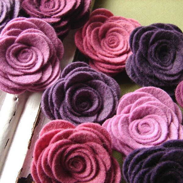 Wool Felt Flowers - Etsy