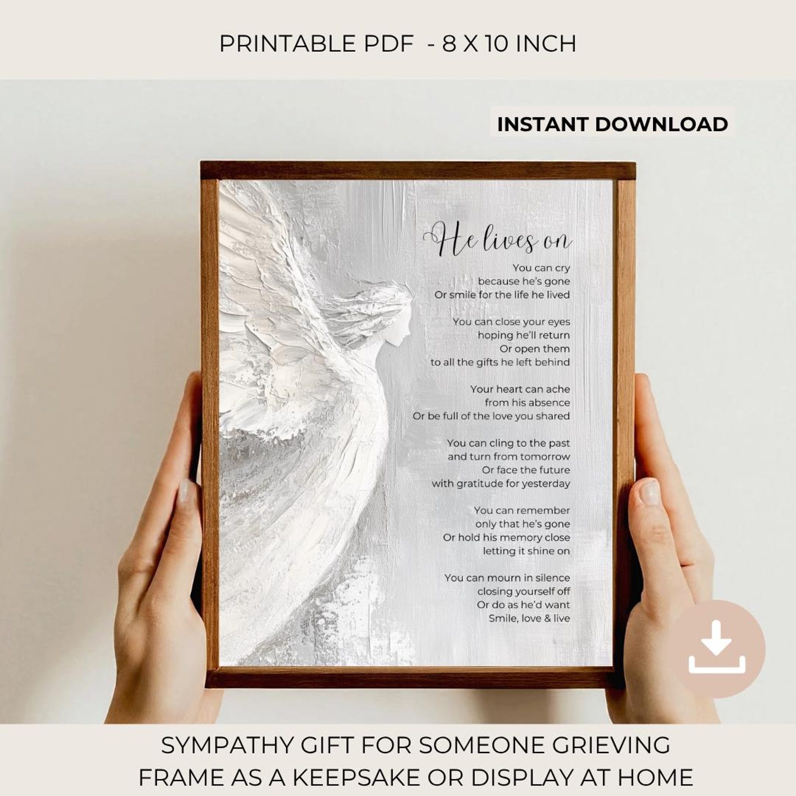 FUNERAL POEM He Lives on | Remembrance | in Loving Memory Digital Print ...