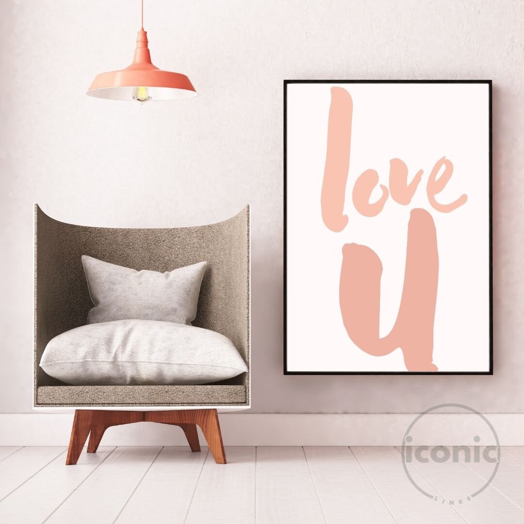 I Love You Languages Poster Apricot Poem Wall Art Statement Text ...