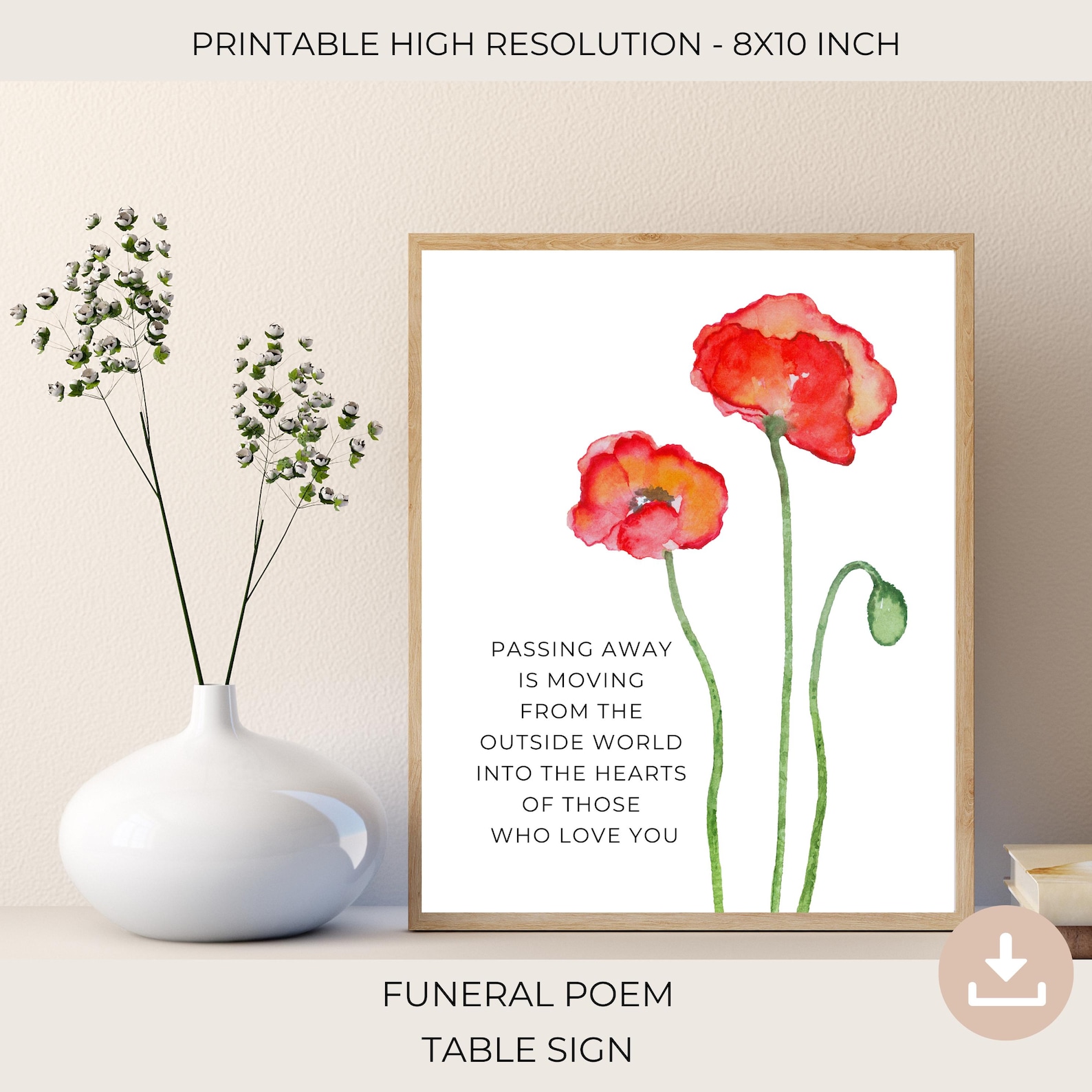 Funeral Poem Printable | in Loving Memory | Spiritual Poem | Grief ...