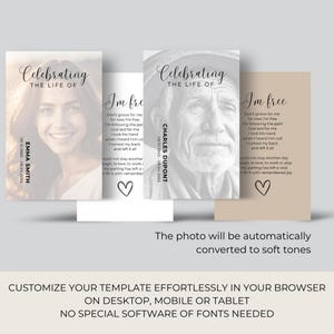 In Loving Memory Tribute Card | Printable Funeral Keepsake ...