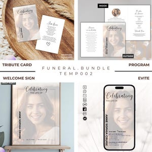 In Loving Memory Tribute Card | Printable Funeral Keepsake ...