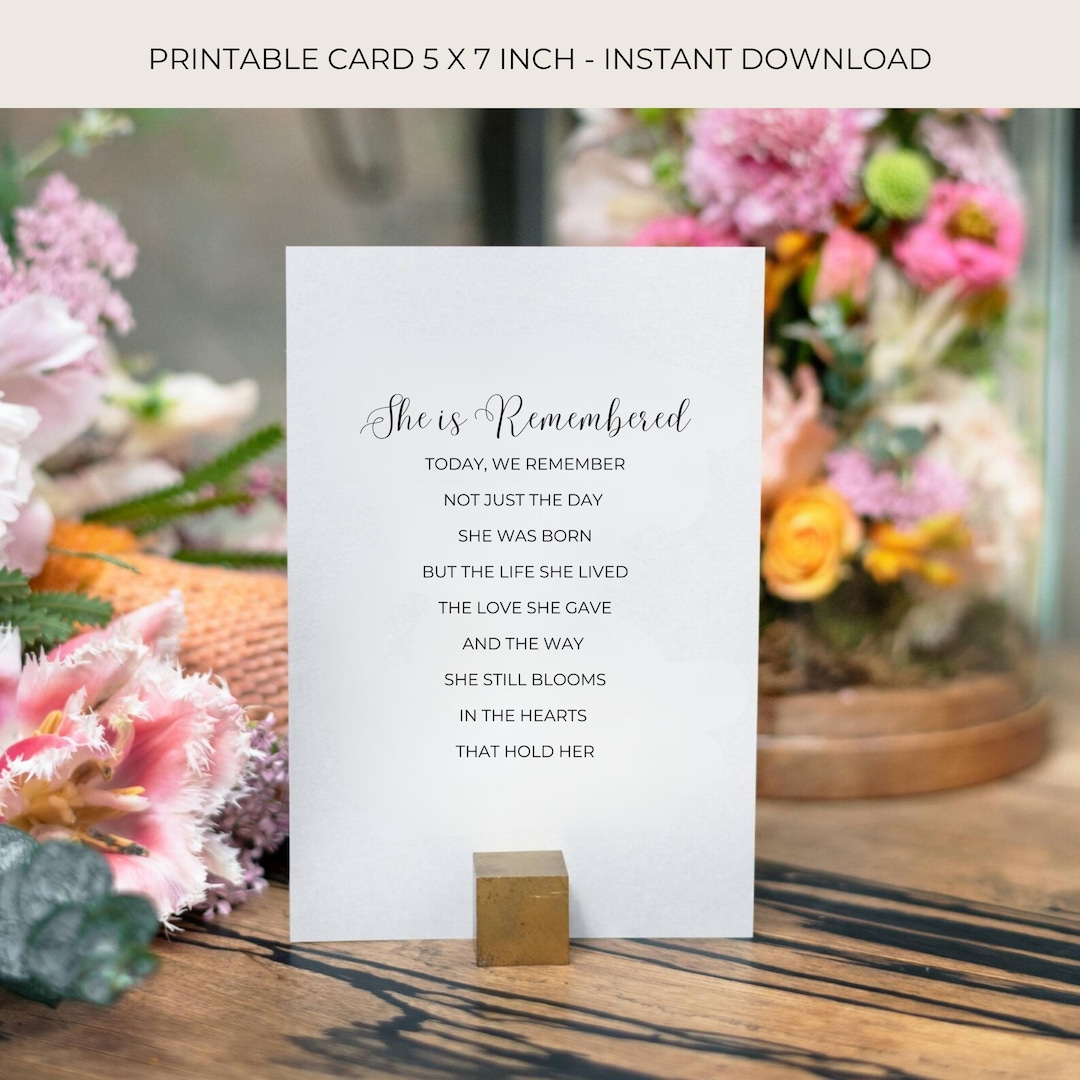 Birthday Memorial Card | Celebration of Life | Grief and Loss Card ...