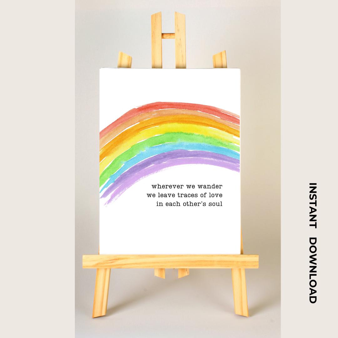 Sympathy Card Rainbow Poem | Printable 5x7 Inch | Celebration of Life ...