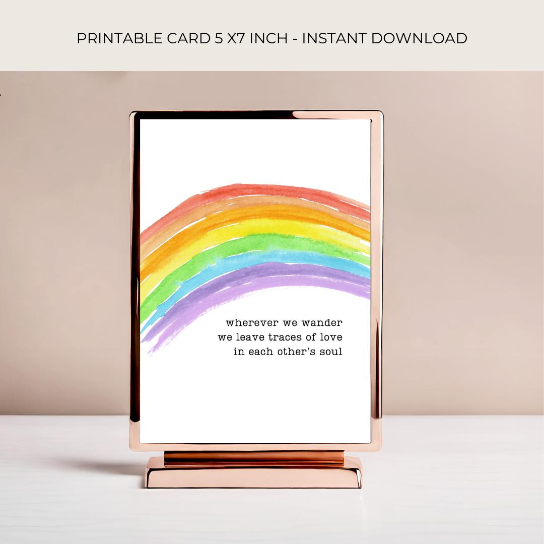 Sympathy Card Rainbow Poem | Printable 5x7 Inch | Celebration of Life ...