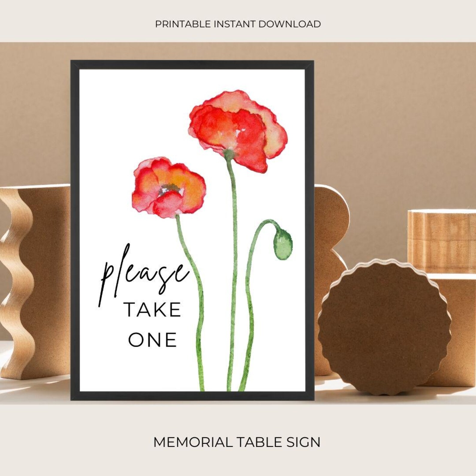 Please Take One Sign | Memorial Table Sign | Celebrations of Life ...