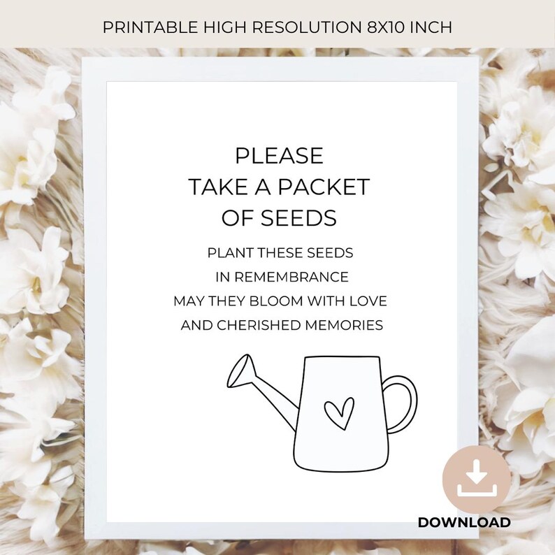 Plant These Seeds in Loving Memory Sign | Please Take A Packet of Seeds ...