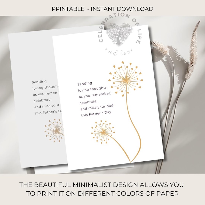 Fathers Day Without Dad Card | Celebration of Life | Grief and Loss ...