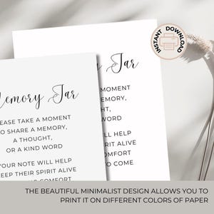 Funeral MEMORY JAR Table Sign | Minimalist Memorial Table Sign ...