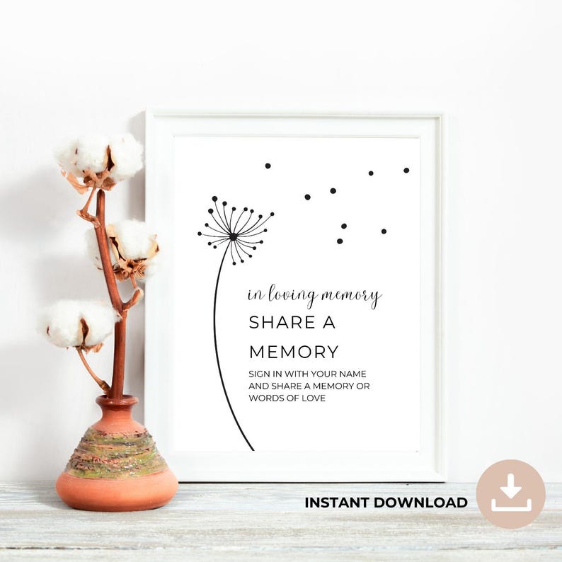 Share A Memory or Words of Love | Modern Minimalist Guest Book Sign ...