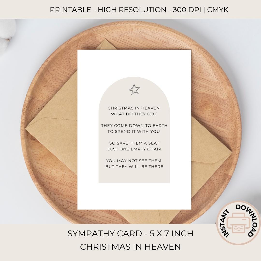 Christmas in Heaven Printable Card | Printable Christmas Card for Loved ...
