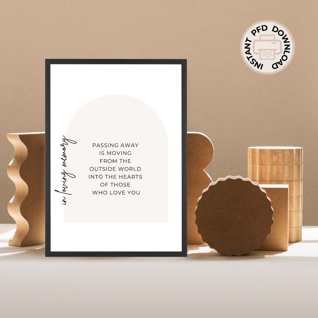 Heartfelt Funeral Poem Print | in Loving Memory Décor, Memorial Quotes ...