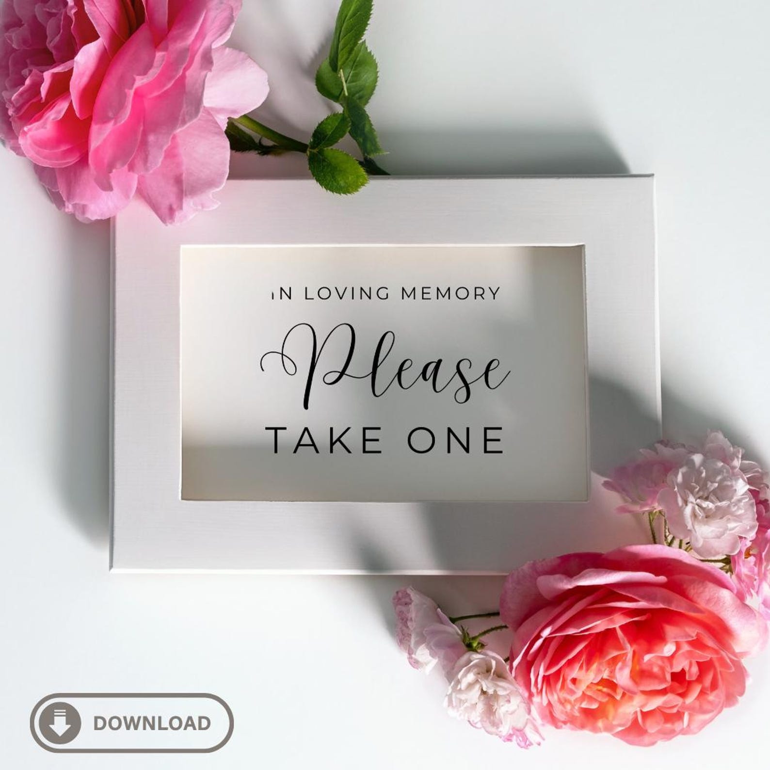 PLEASE TAKE ONE in Loving Memory Sign | Minimalist Memorial Table Sign ...