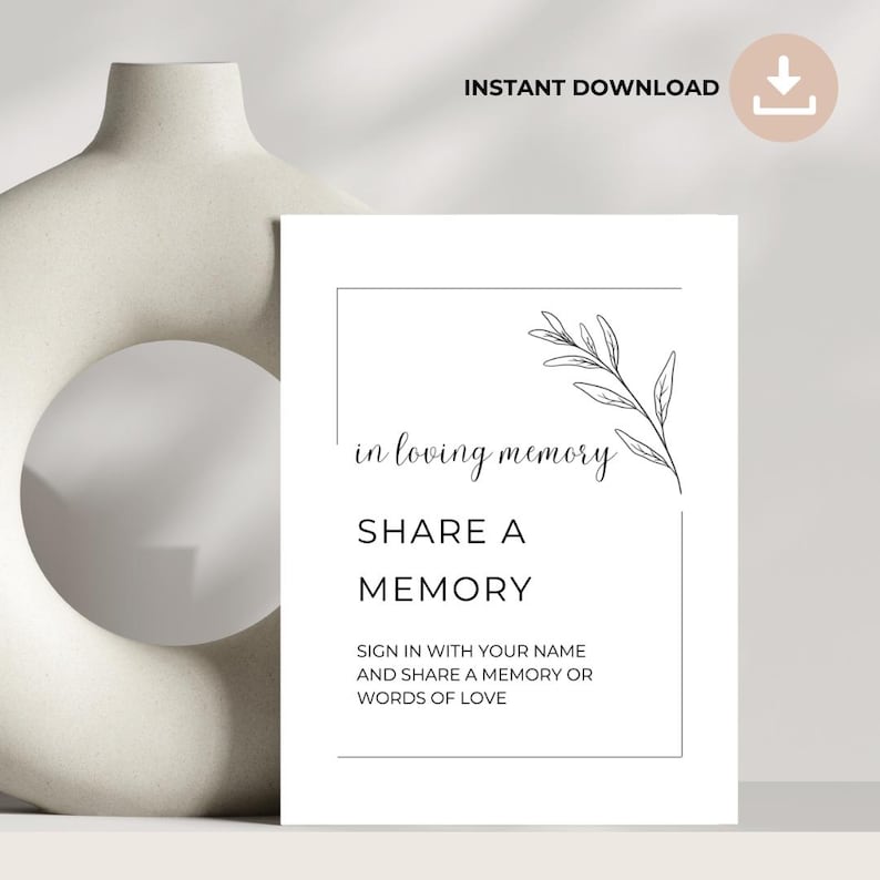 Funeral Share A Memory Memorial Service | Funeral Guest Book Sign ...