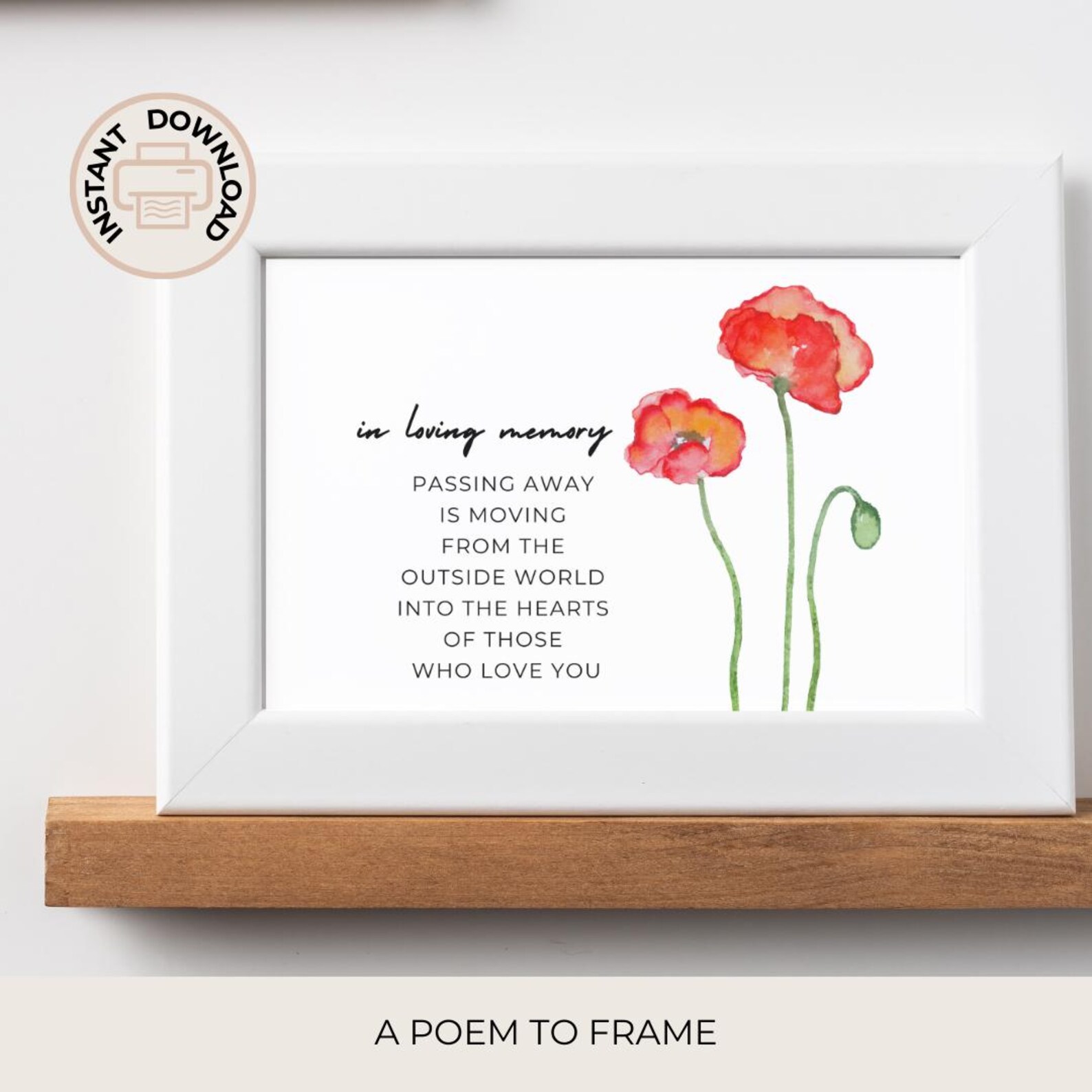 Thoughtful Table Sign Poem | in Loving Memory - 7x5 Digital File ...