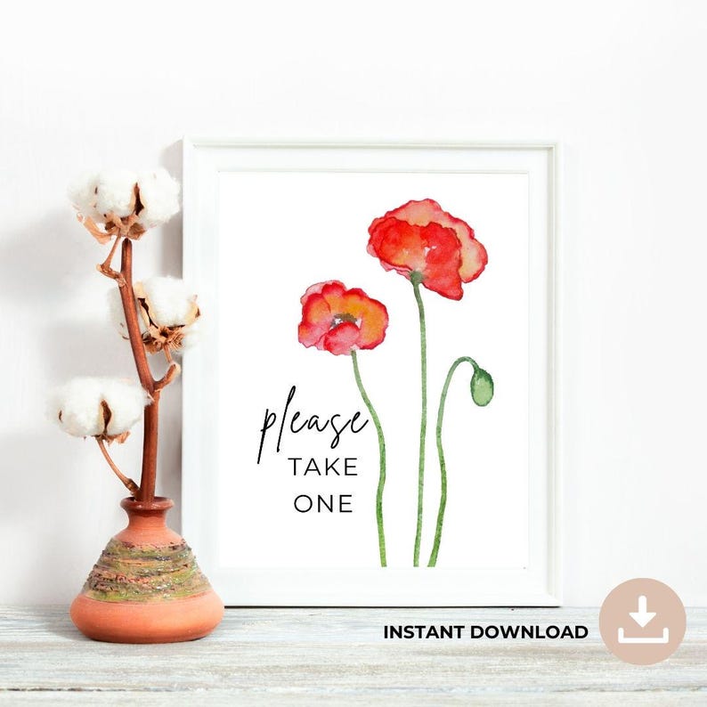 Please Take One Sign | Memorial Table Sign | Celebrations of Life ...