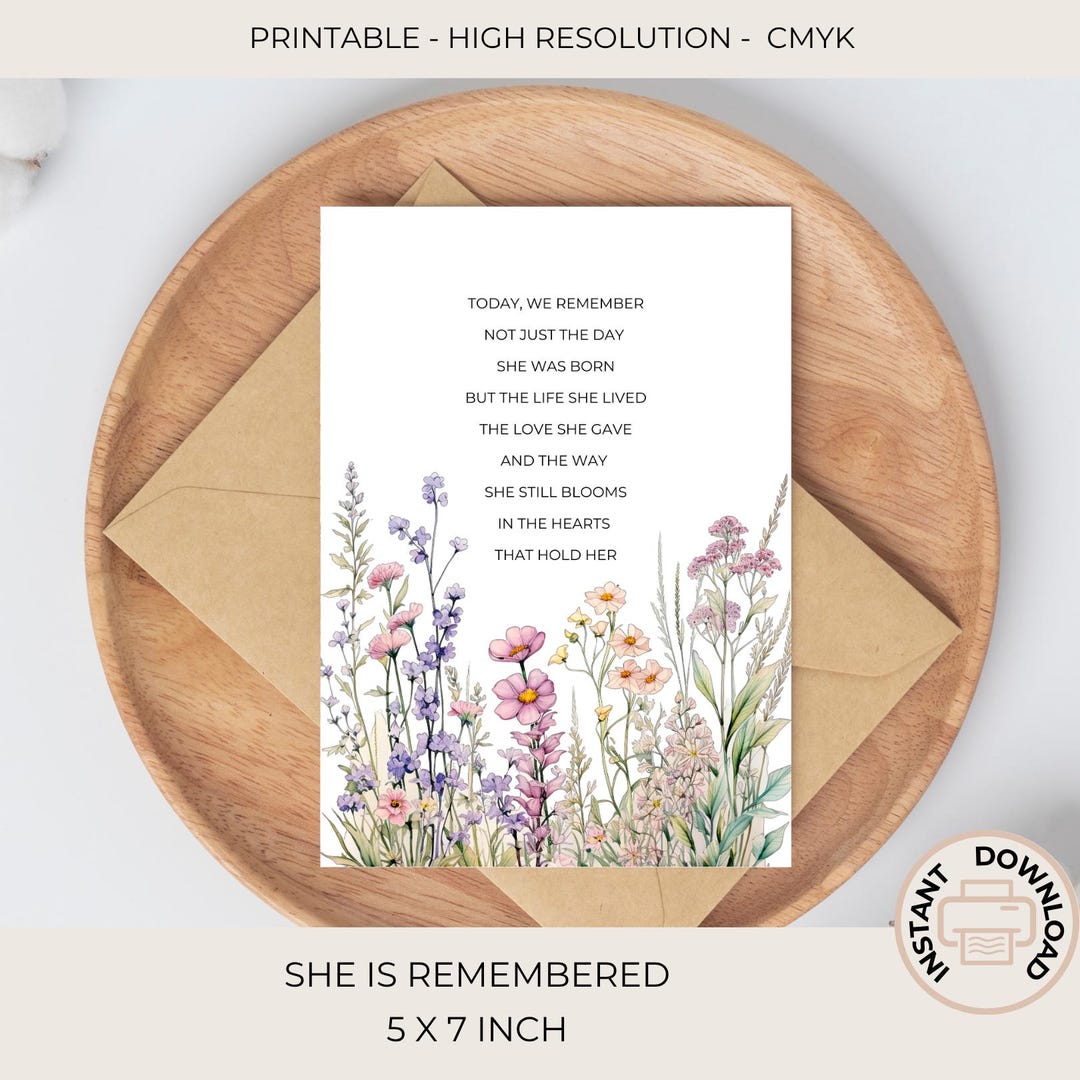 Birthday Memorial Card | Celebration of Life | Grief and Loss Card ...