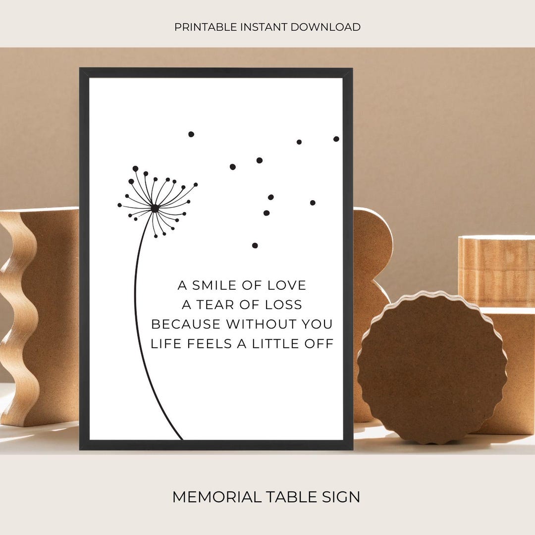 A Smile of Love, A Tear of Loss Funeral Poem | in Loving Memory Poem ...