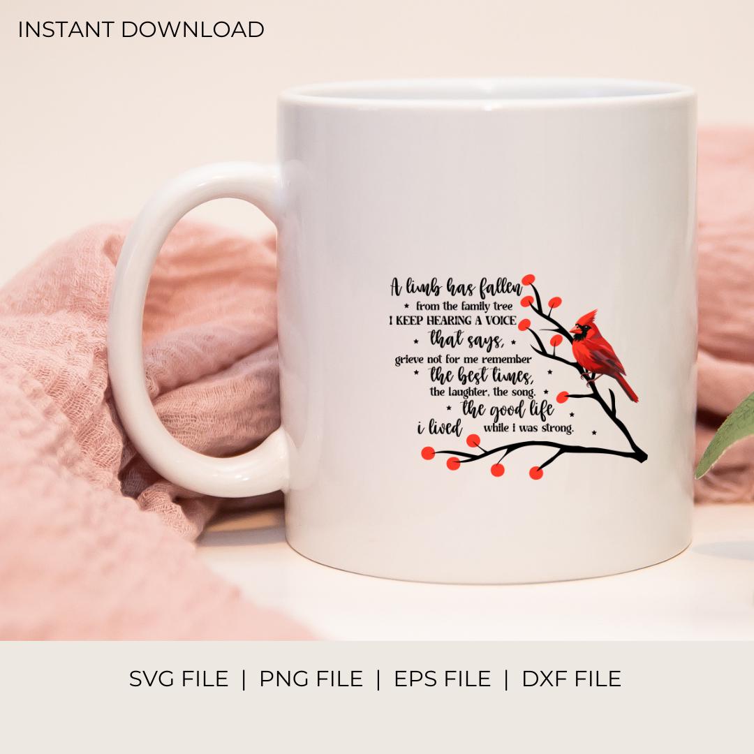 A Limb Has Fallen SVG | Red Cardinal SVG File | Memorial Svg ...