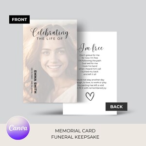 In Loving Memory Tribute Card | Printable Funeral Keepsake ...