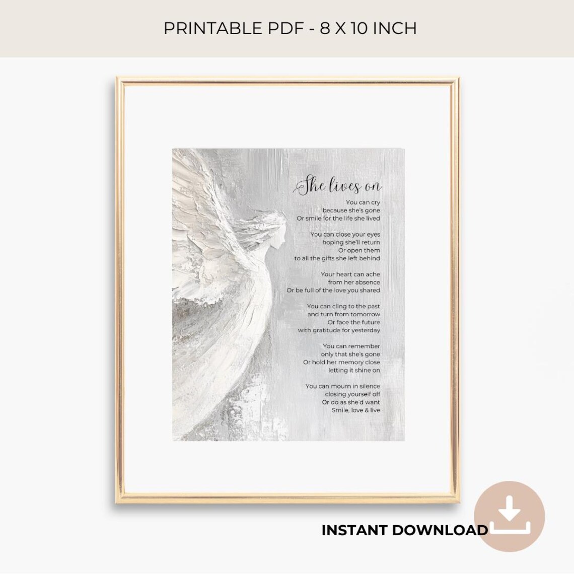SHE LIVES ON Funeral Poem | Remembrance | in Loving Memory Digital ...