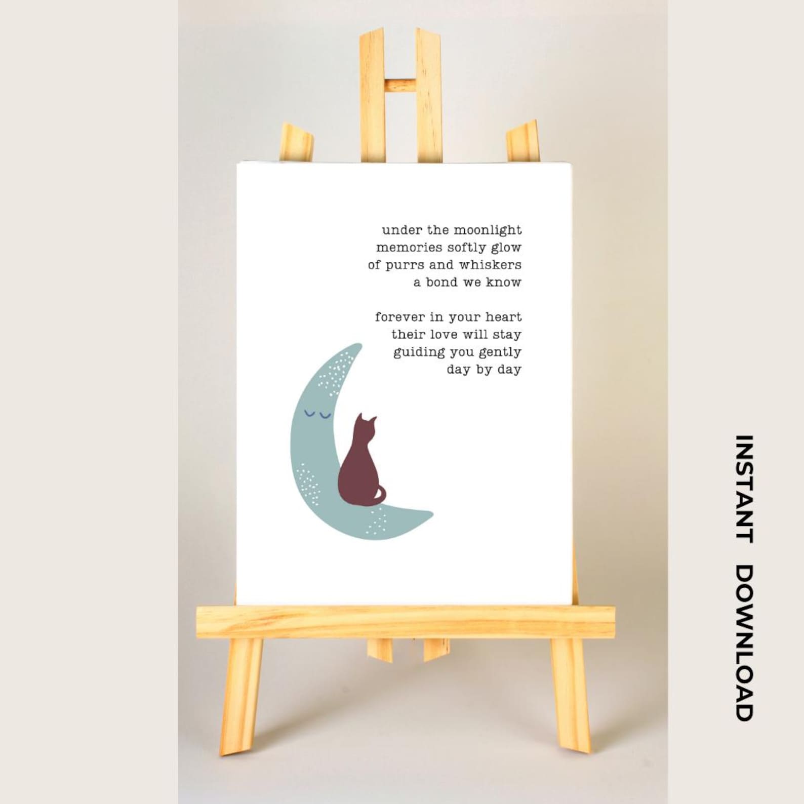 Sympathy Card Cat | Loss of Cat Poem | Cat Condolence Card | Instant ...