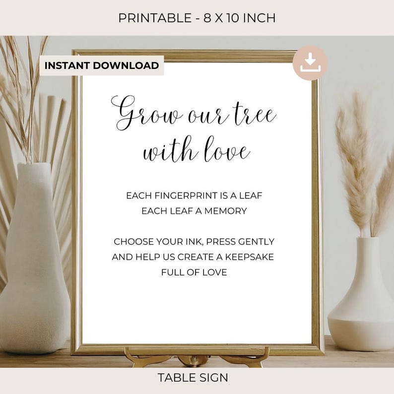 Alternative Guest Book | Fingerprint Tree Table Sign | Funeral ...