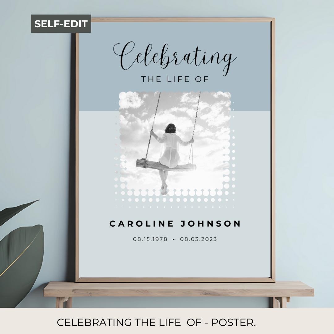 Editable Celebration the Life of Poster | Welcome Sign Celebration of ...
