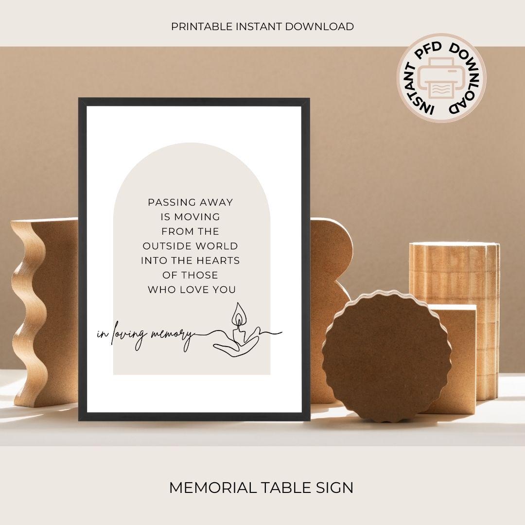 Heartfelt Funeral Poem Print | in Loving Memory Décor | Memorial Quotes ...