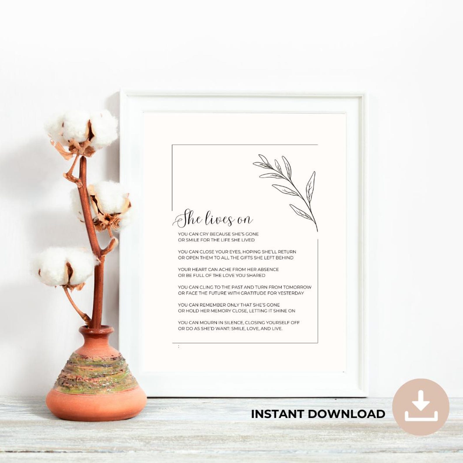 SHE LIVES ON Funeral Poem | Remembrance | in Loving Memory Digital ...