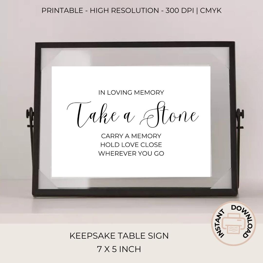 Printable Keepsake for Funeral Table Sign | Memorial Table Sign 5x7 ...