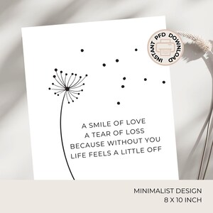 A Smile of Love, A Tear of Loss Funeral Poem | in Loving Memory Poem ...