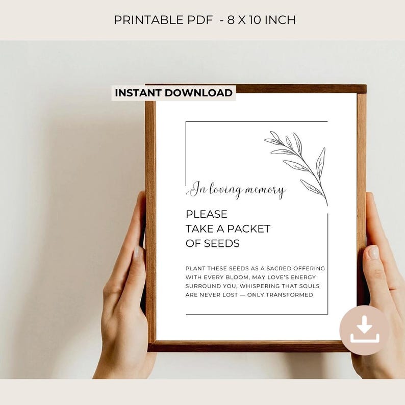 Plant These Seeds in Loving Memory Sign | Please Take A Packet of Seeds ...
