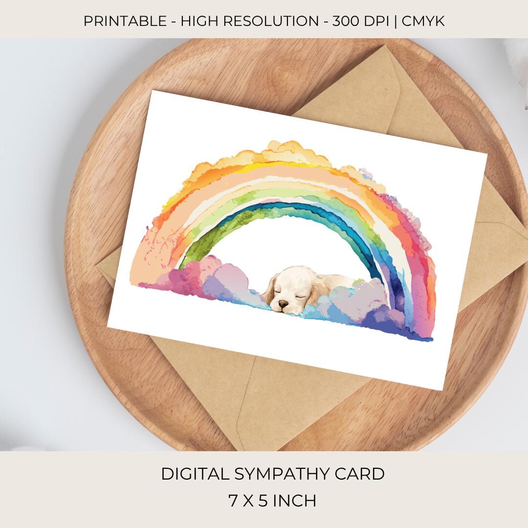 Sympathy Card Dog | Loss of Dog | Loss of Puppy | Rainbow Bridge Dog ...