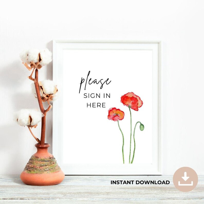 Please Sign in Here Sign | Celebration of Life | Modern Minimalist ...