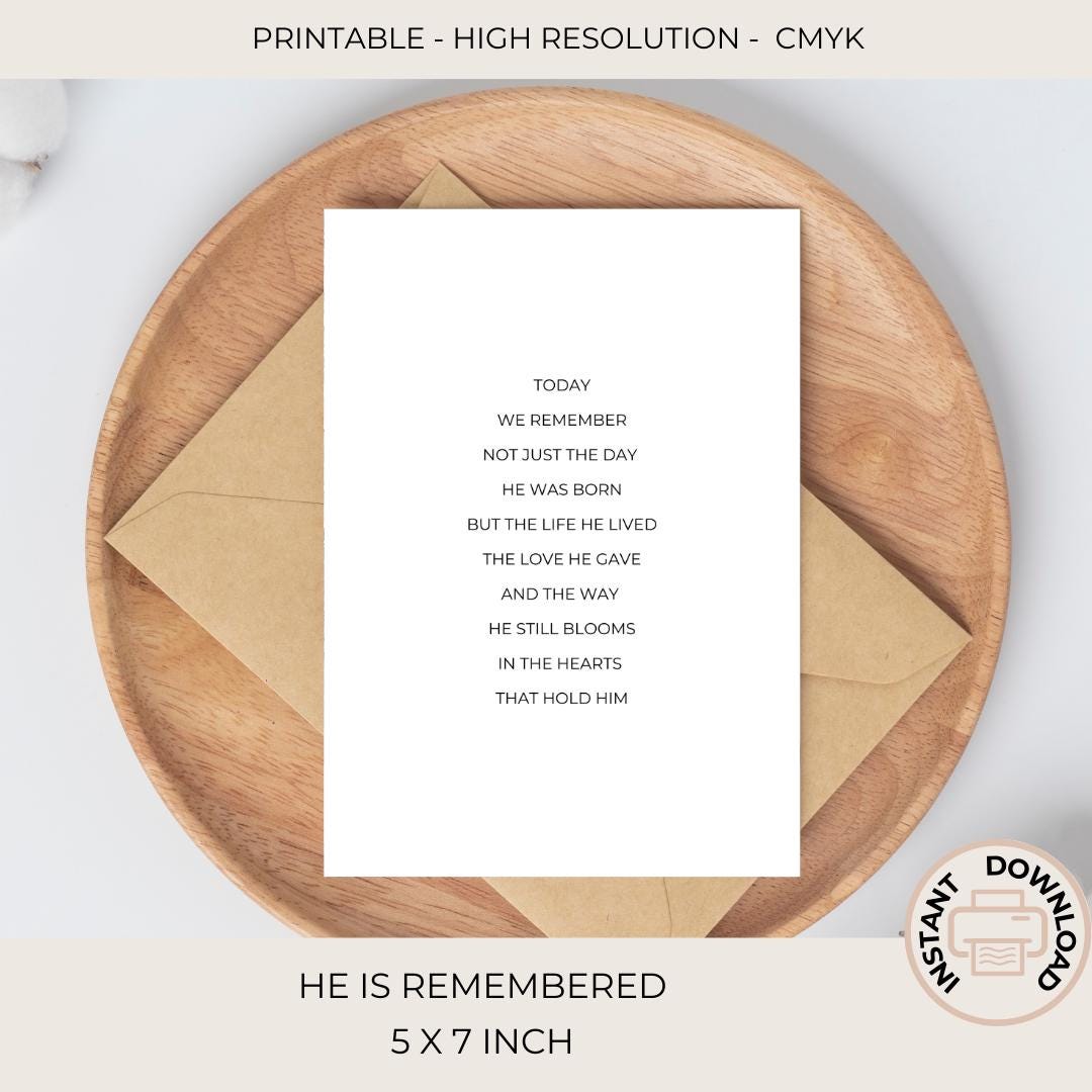 Birthday Memorial Card | Celebration of Life | Grief and Loss | Loss of ...